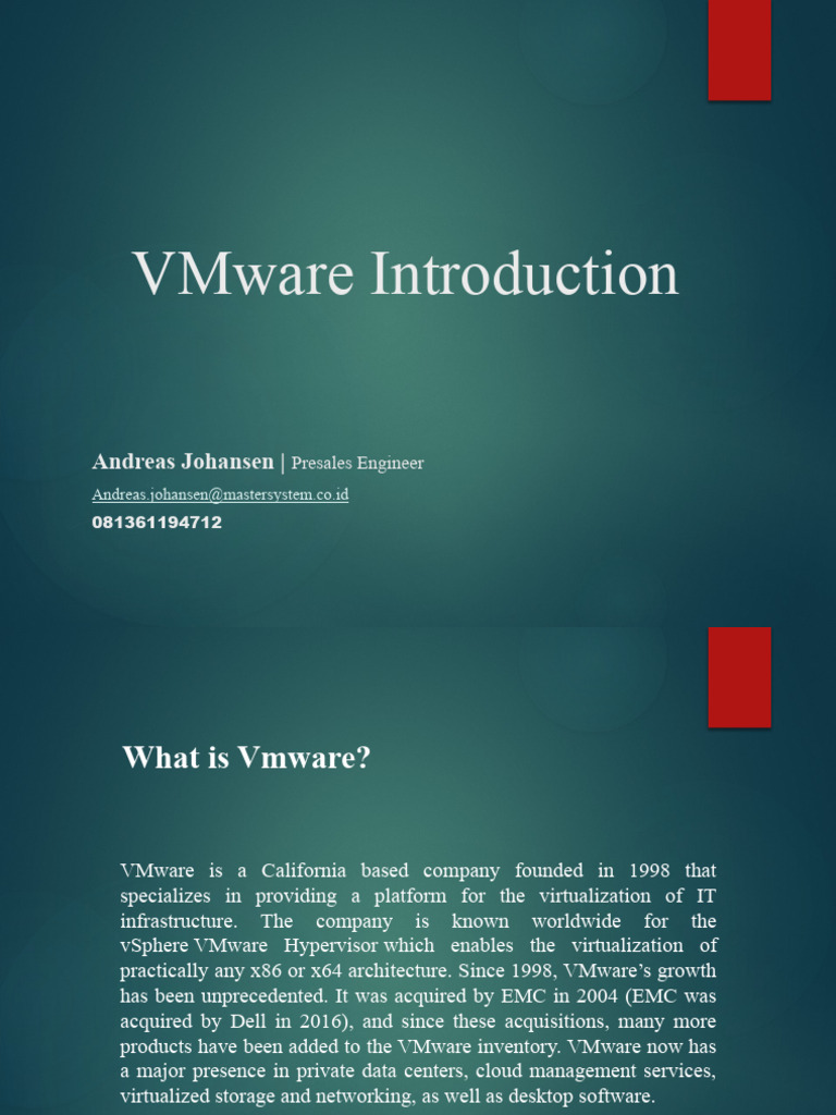 Vmware Introduction | PDF | V Mware | Virtualization