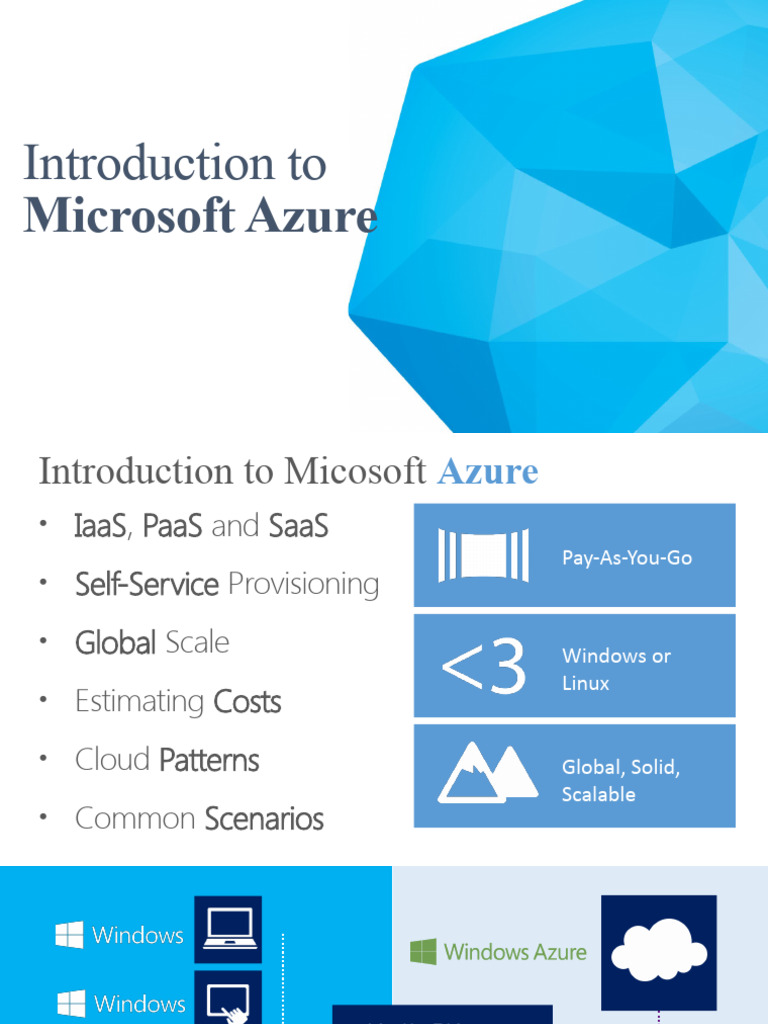 Introduction to Microsoft Azure | PDF | Platform As A Service ...