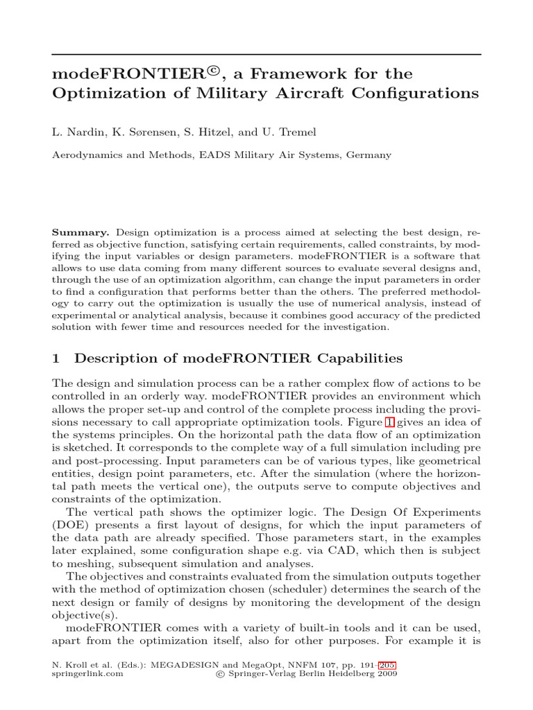 Optimizing Military Aircraft with modeFRONTIER | PDF | Mathematical ...