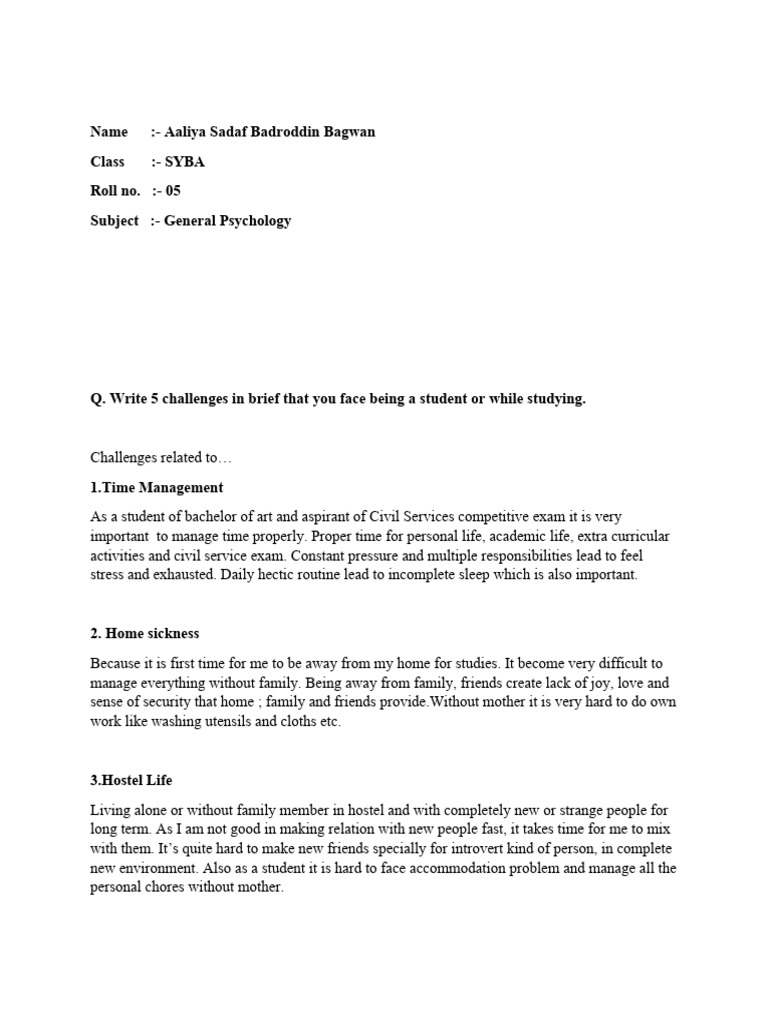 General Psychology Assignment | PDF | Expense | Psychological Concepts