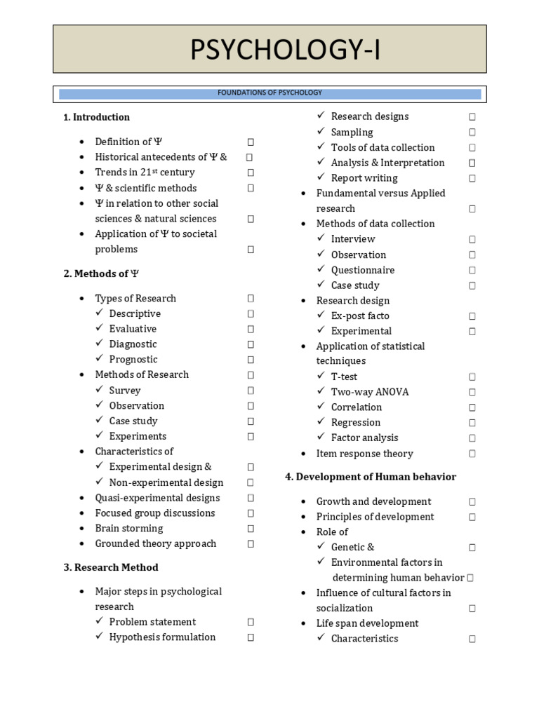 Foundations of Psychology Overview | PDF | Memory | Perception