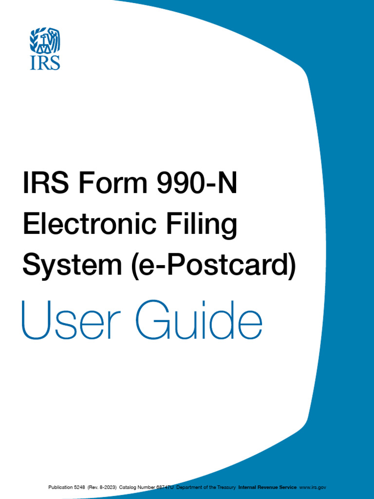 IRS - Form 990 N e Postcard | PDF | Internal Revenue Service | Login