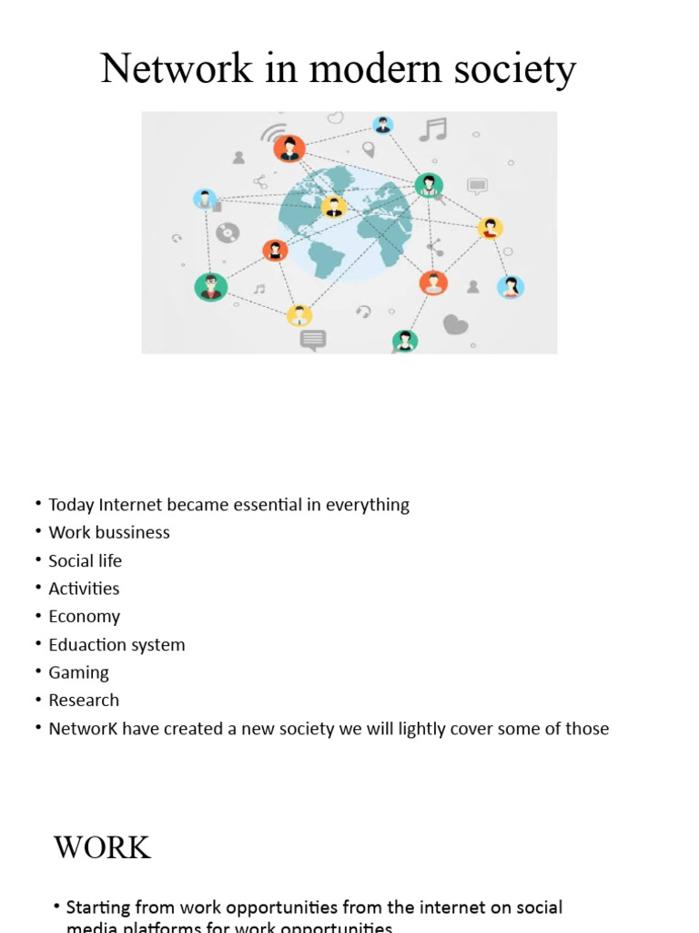 Network in Modern Society Presentation | PDF | Social Science