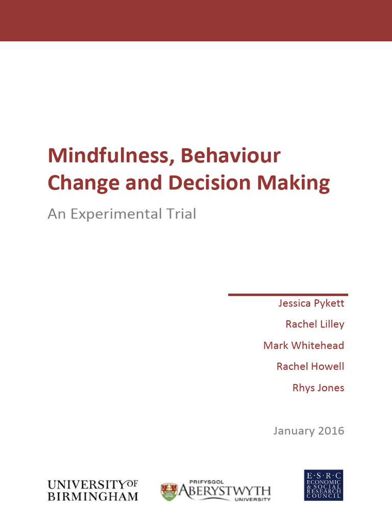 Mindfulness Behaviour Change and Decision Making Final Report | PDF ...