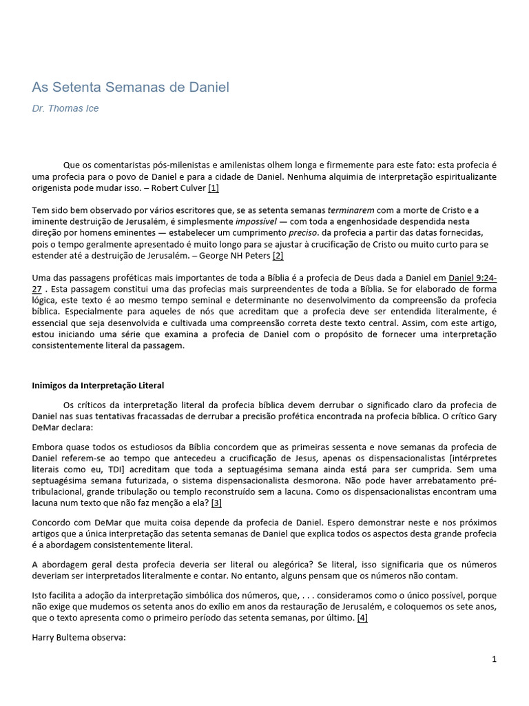 As Setenta Semanas de Daniel | PDF | Daniel (personagem Bíblica) | Pecado