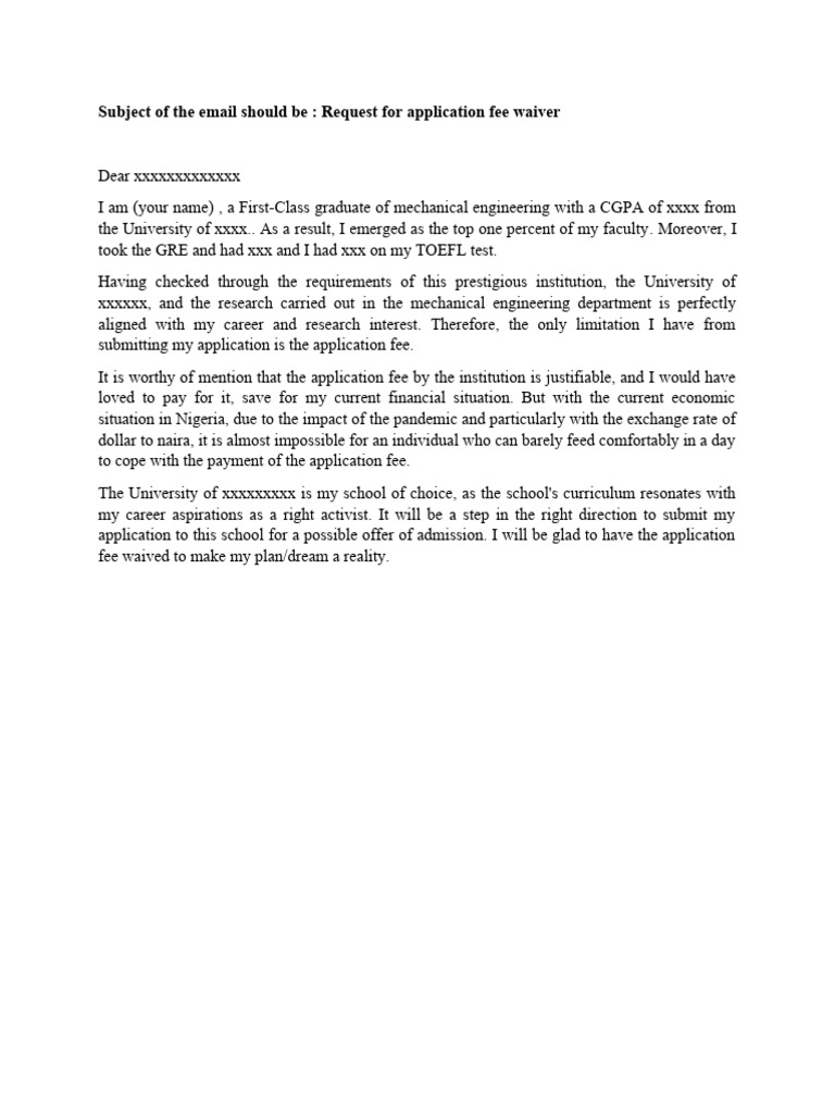 Georgia Tech Fee Waiver Request | PDF