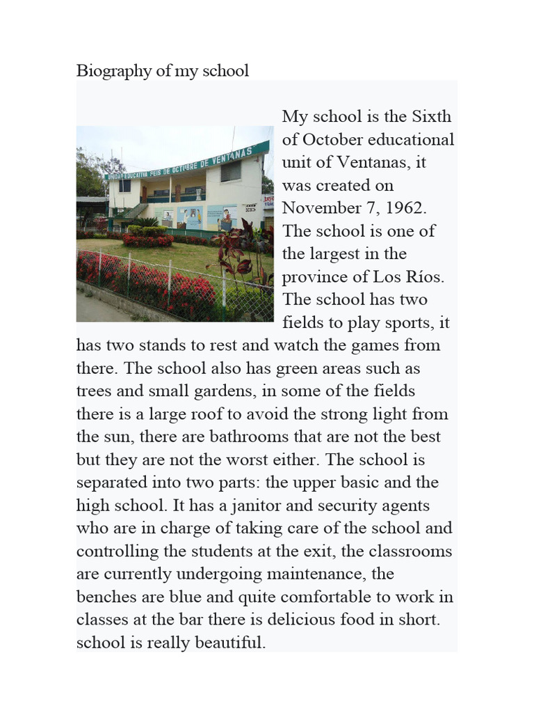 Biography of My School | PDF