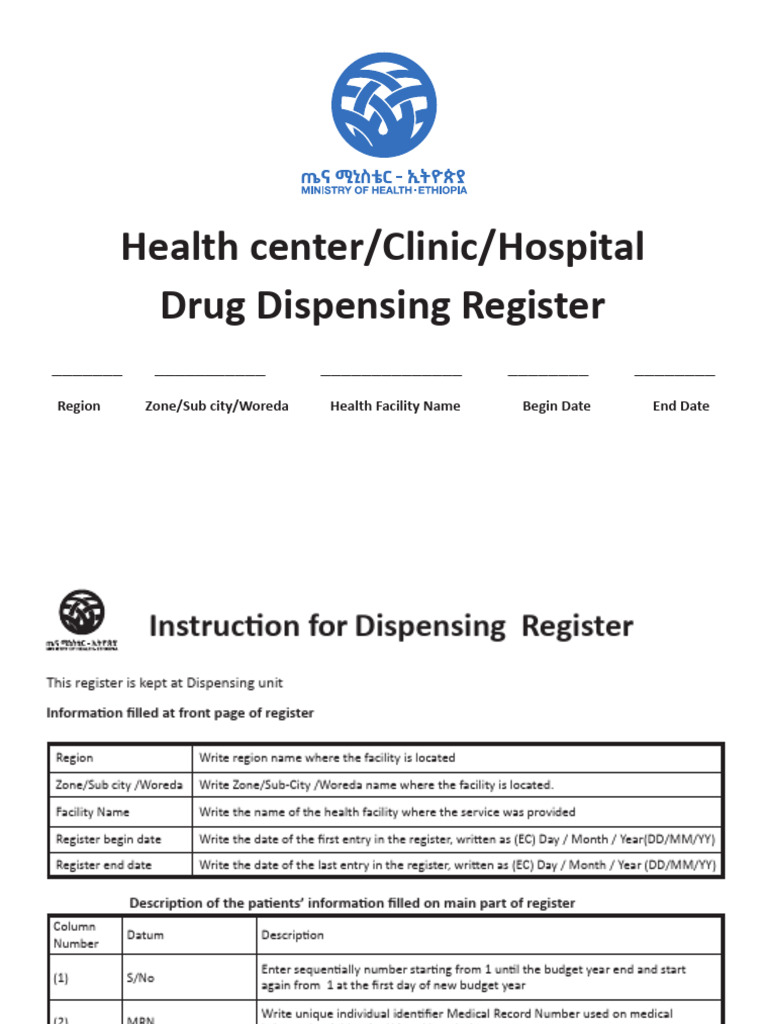 Health Facility Drug Dispensing Registration Final - A4 | PDF ...