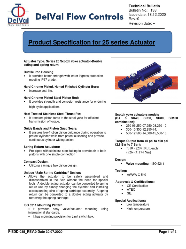 Technical Bulletin - 138 PRODUCT SPECIFICATION SERIES 25 Series | PDF ...