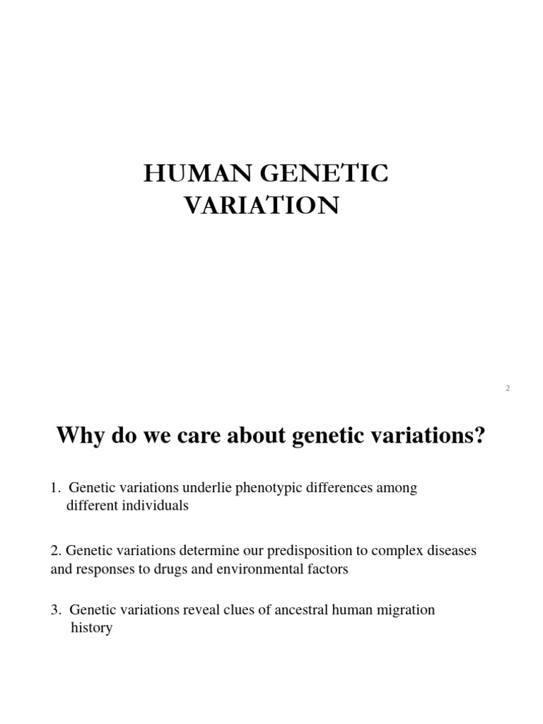 Human Genetic Variation | PDF | Mitochondrial Dna | Single Nucleotide Polymorphism