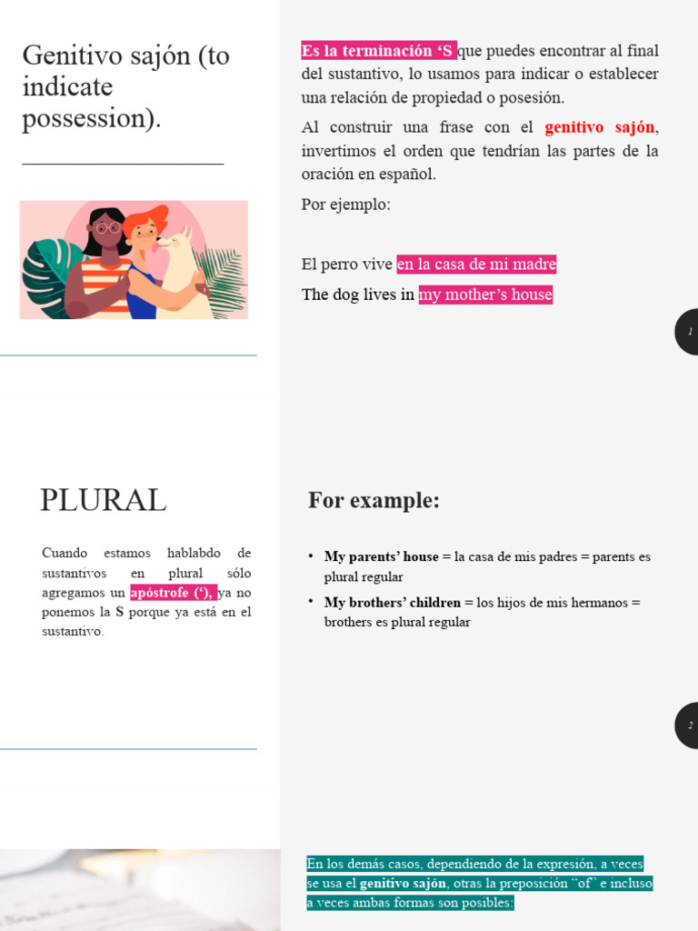 El Genitivo Sajón en Inglés | PDF | Relaciones sintácticas | Morfología