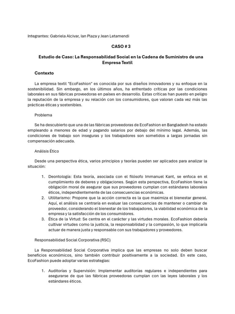 Caso 3 Taller | PDF | Business | Sustentabilidad