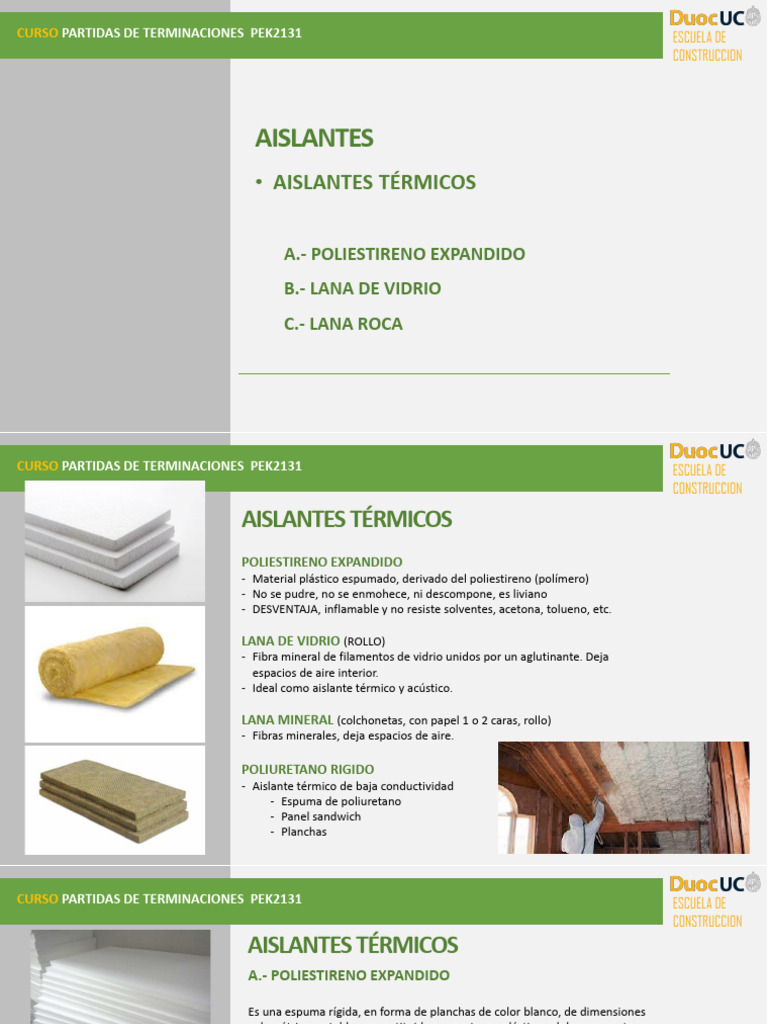 Aislantes Térmicos en Construcción | PDF | Aislamiento térmico | Materiales