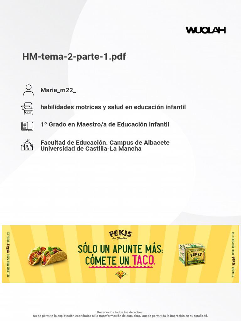 Wuolah Free HM Tema 2 Parte 1 | PDF | Aprendizaje | Neurociencia