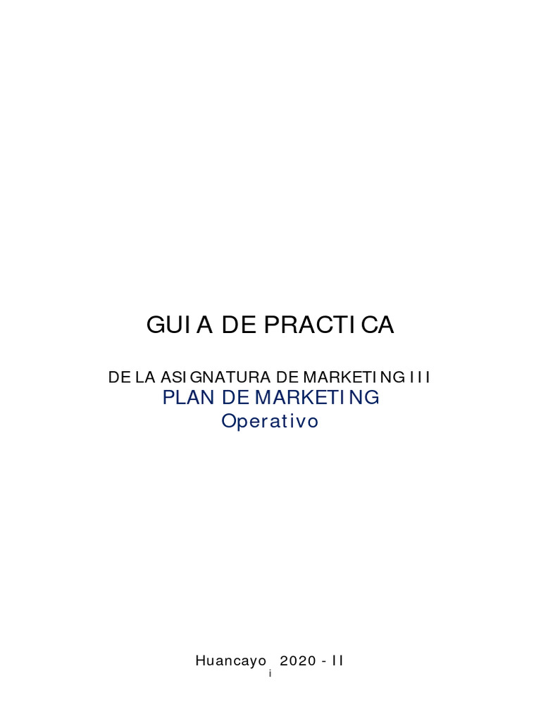 Guia de Practica - Plan de Marketing Operativo - Parte 2 | PDF ...