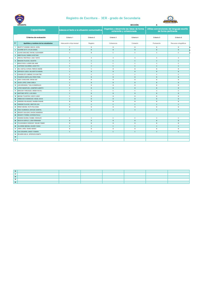 Escritura 3ROS - Evaluacin Diagnostica 2022 | PDF | Comunicación | Semiótica