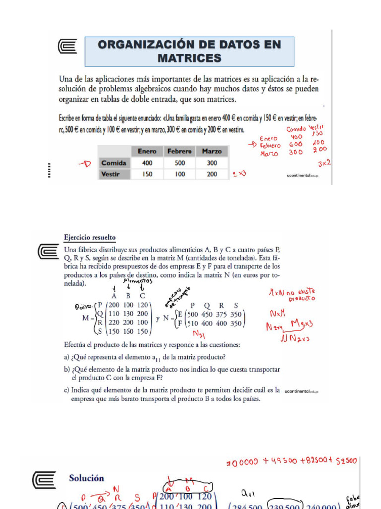 practica aplicaciones de matrices y ejercicios de ecuaciones | PDF