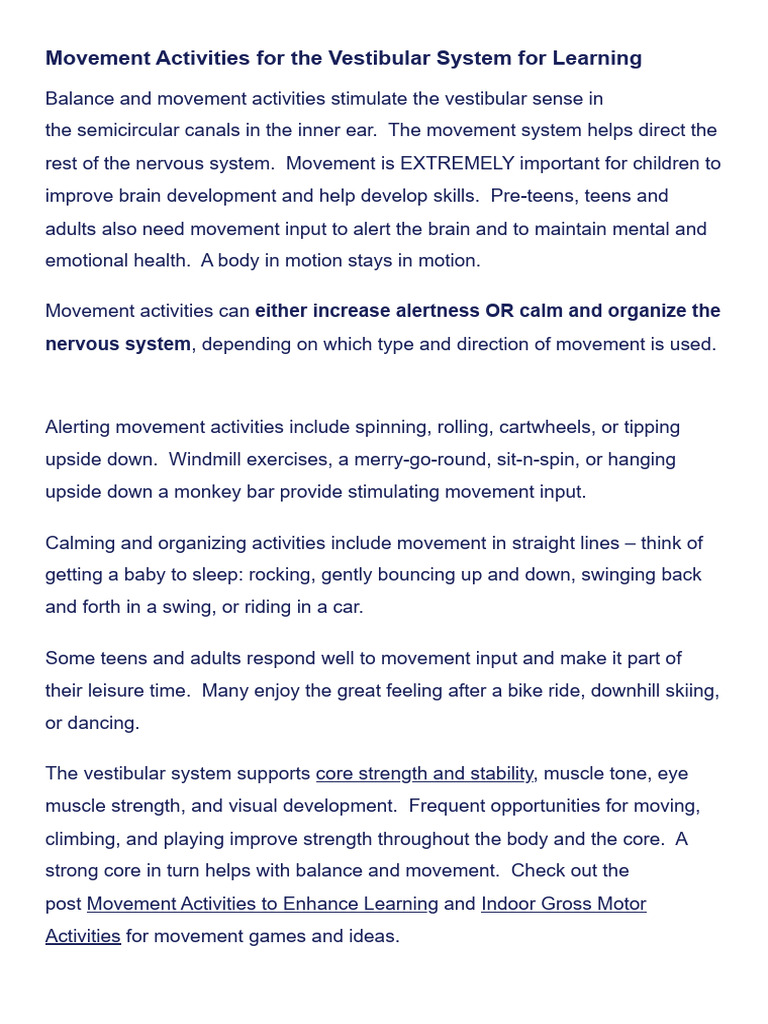 The 8 Sensory Systems Explained - Occupational Therapy Intro - 7 | PDF