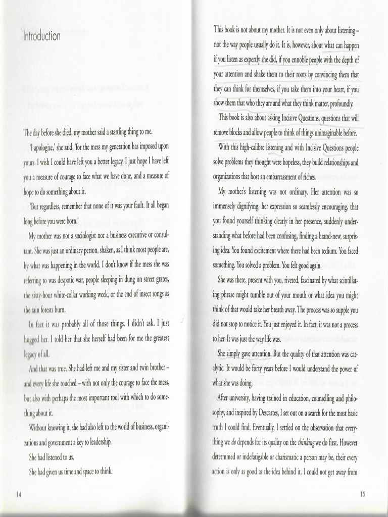 Time to Think - Nancy Kline p57 | PDF