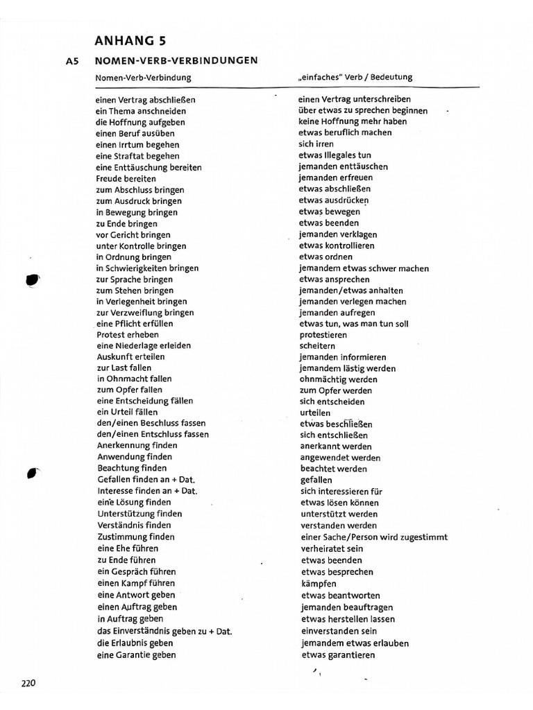 Nomen - Verben - Verbindungen B2 | PDF