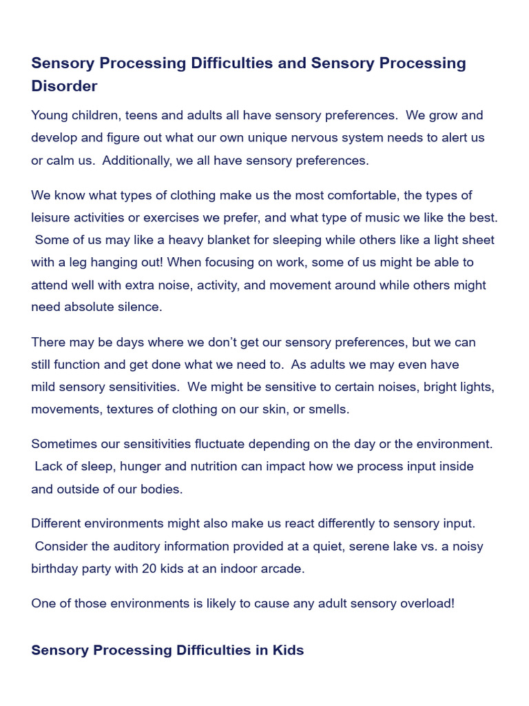 The 8 Sensory Systems Explained - Occupational Therapy Intro - 10 | PDF