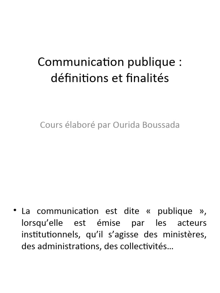 Définition de la communication publique | PDF | la communication ...
