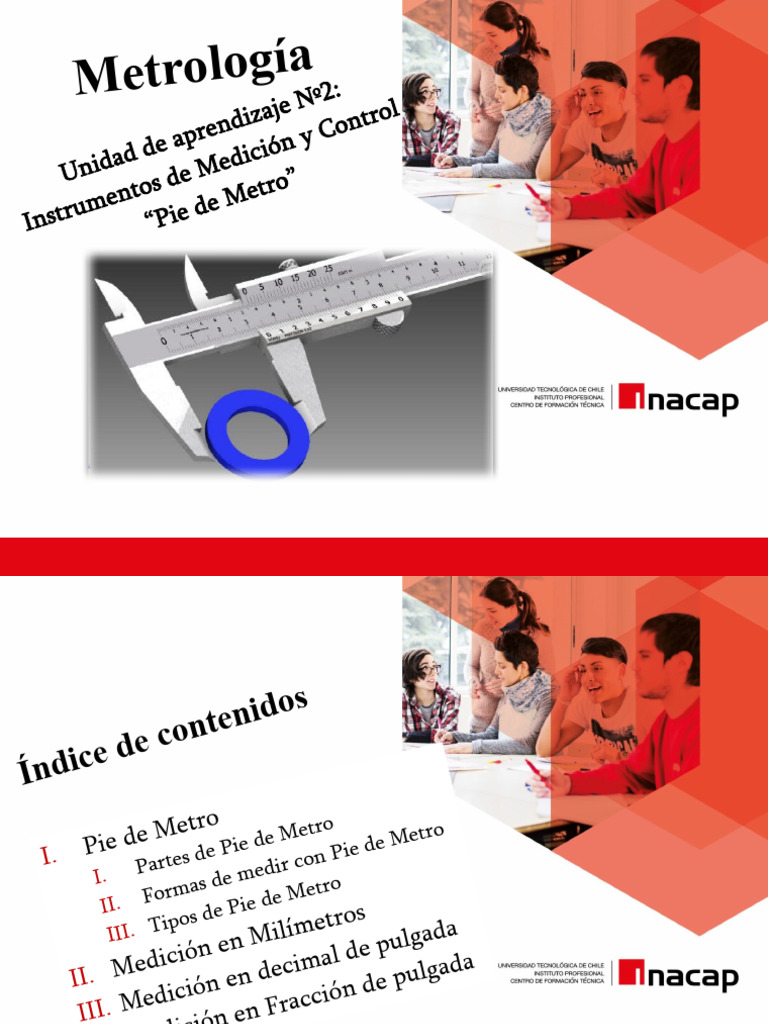 Unidad Nº2 Instrumentos de Medición y Control Pie de Metro | PDF ...
