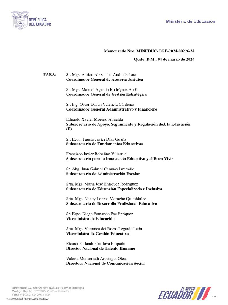 Mineduc CGP 2024 00226 M | PDF | Planificación | Estadísticas