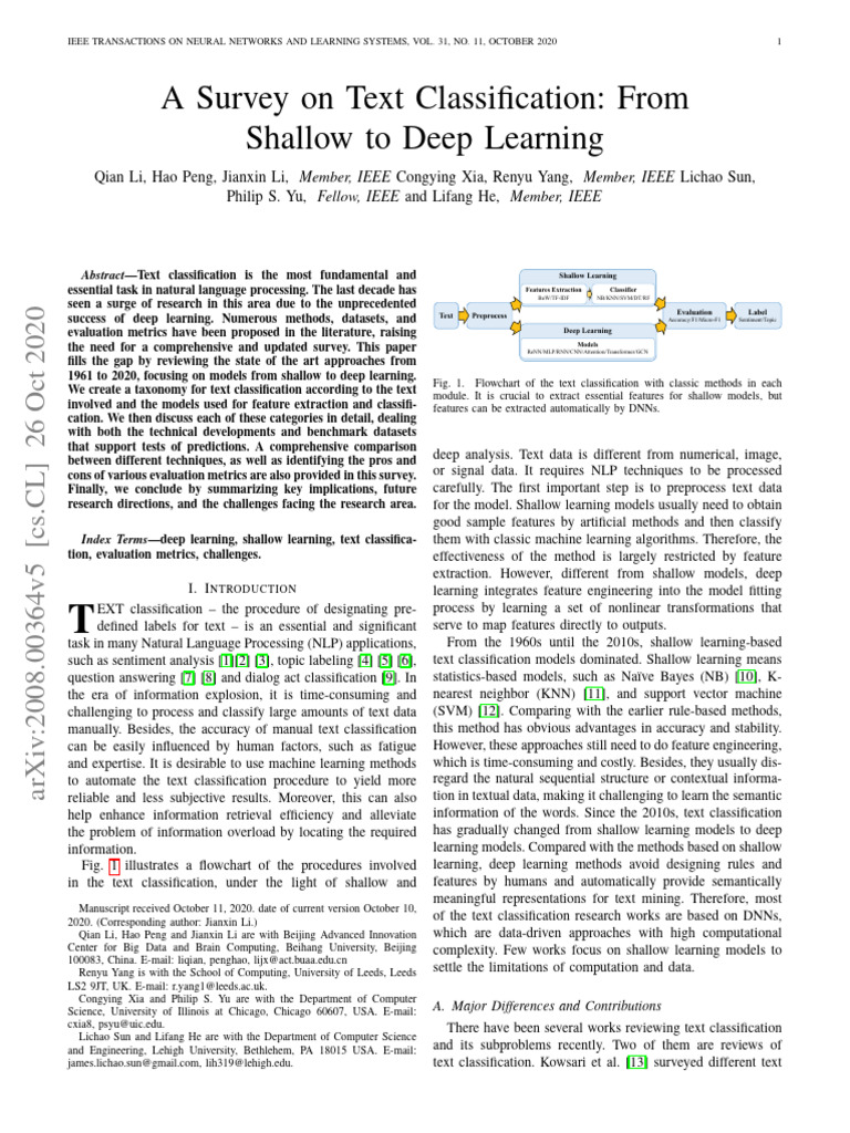 A Survey on Text Classification From Shallow to Deep Learning ... A Survey on Text Classification From Shallow to Deep Learning ...