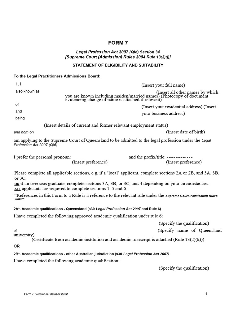 Statement of Eligibility and Suitability | PDF | Lawyer | International ...