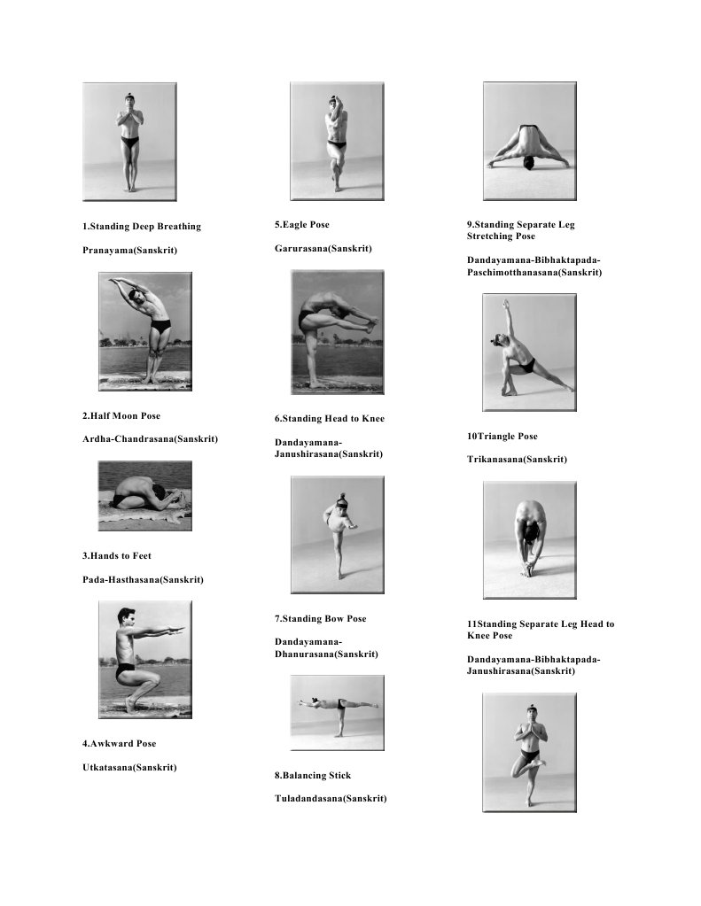 Bikram Yoga 26 Poses