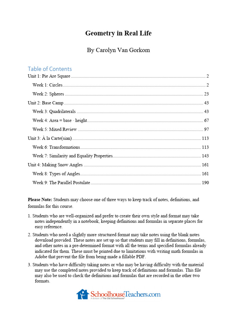 Geometry in Real Life Quarter 1 Lessons 7-13-23 | PDF | Length | Area