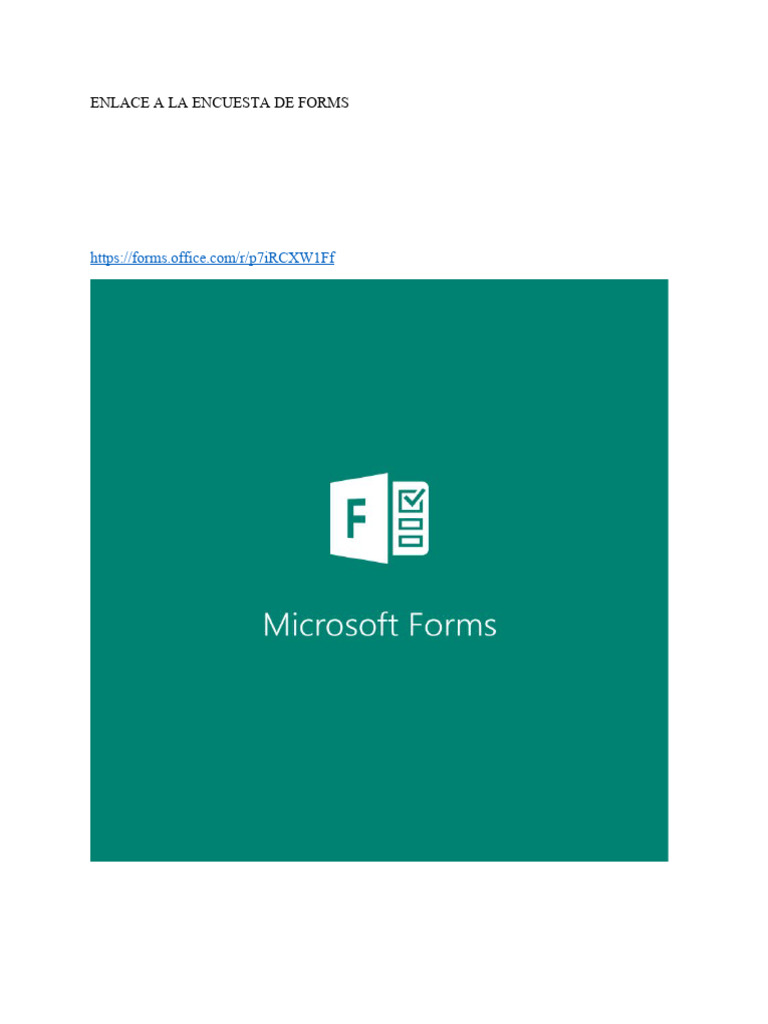 Enlace A La Encuesta de Forms | PDF