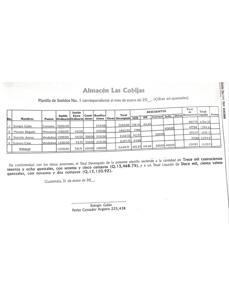 Libro de Planillas | PDF