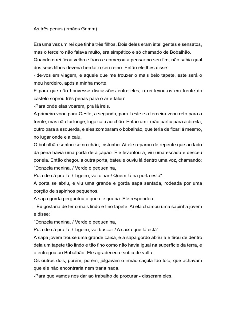 As Três Penas | PDF | Clássicos