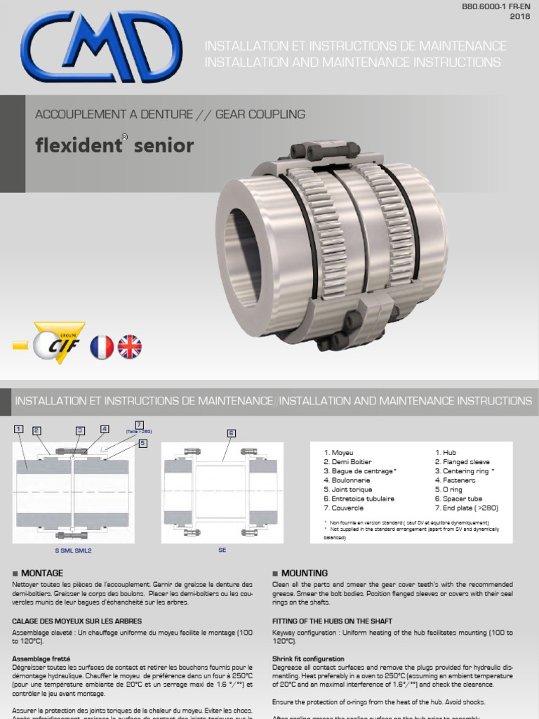 CMD Flexident Couplings | PDF | Lubrification | Friction