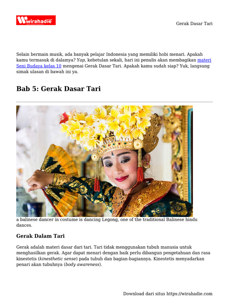 MATERI 1 Gerak Dasar Tari - 111741 | PDF | Kajian Bahasa Asing