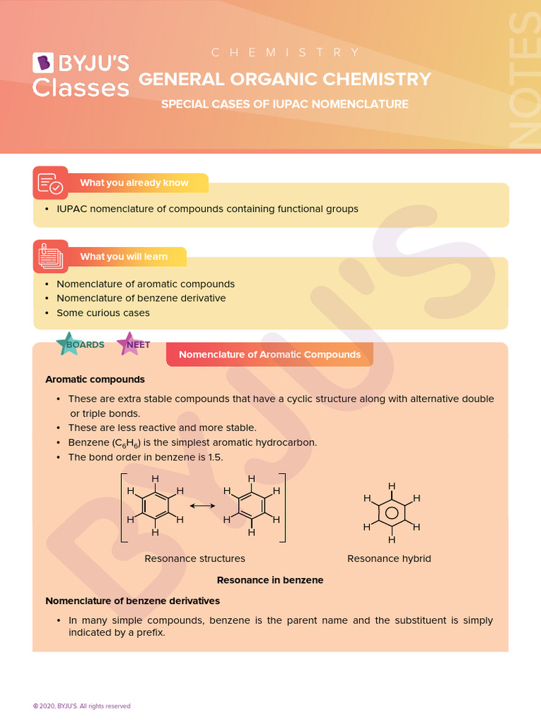 IUPAC Nomenclature of Aromatic Compounds | PDF | Methyl Group ...