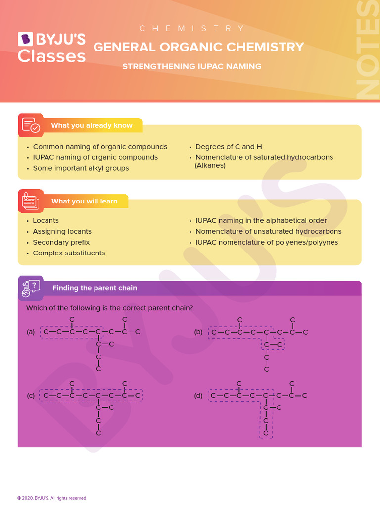 3-Strengthening IUPAC Naming | PDF | Methyl Group | Alkane