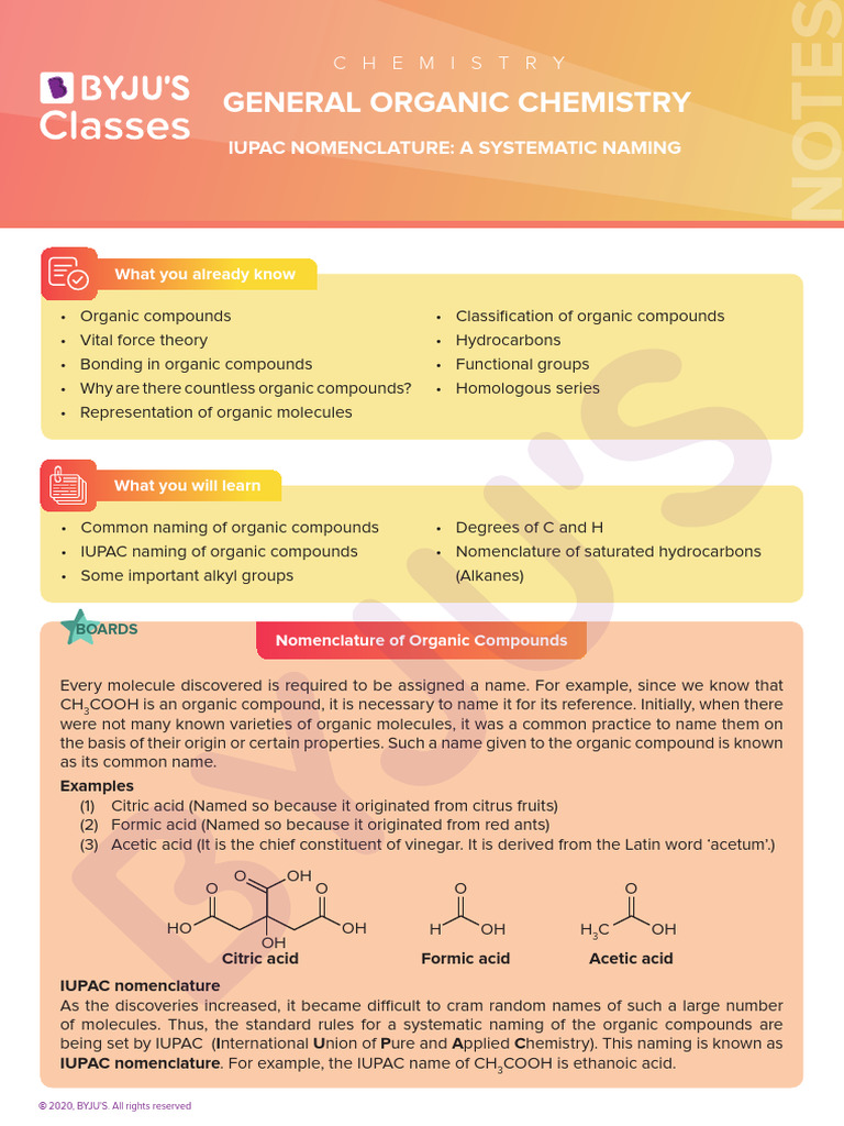 2-IUPAC Nomenclature - A Systematic Naming | Download Free PDF | Alkane ...