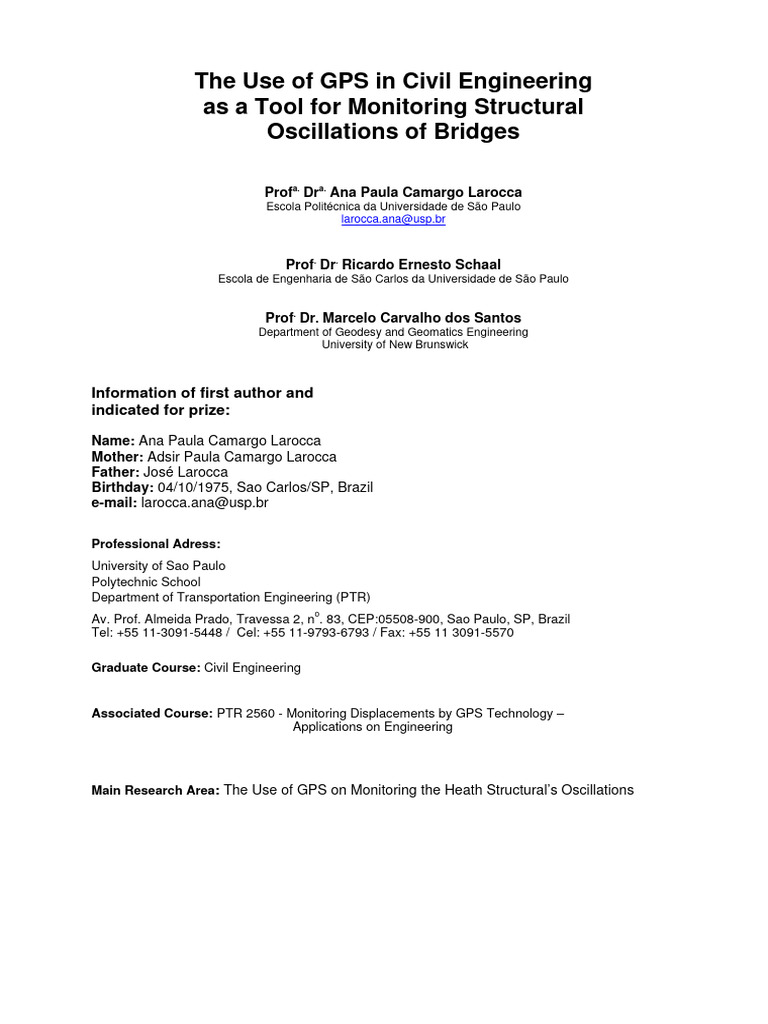 The Use of GPS in Civil Engineering As A | PDF | Interferometry ...