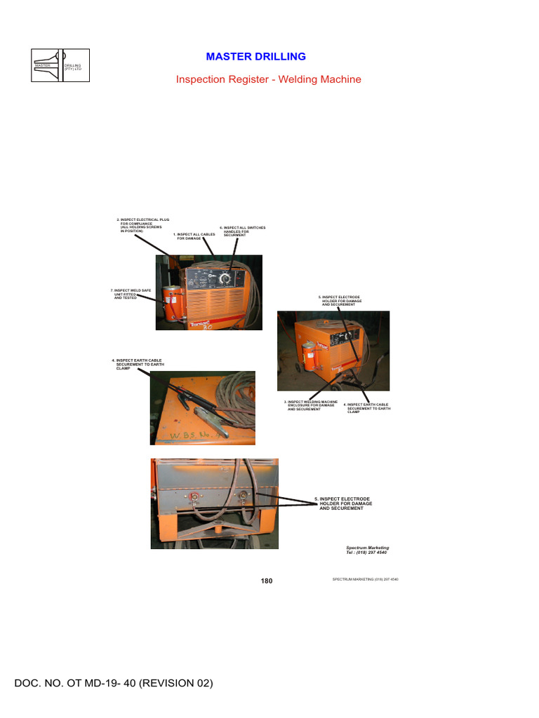 Welding Machine Inspection Checklist | PDF | Equipment | Mechanical ...