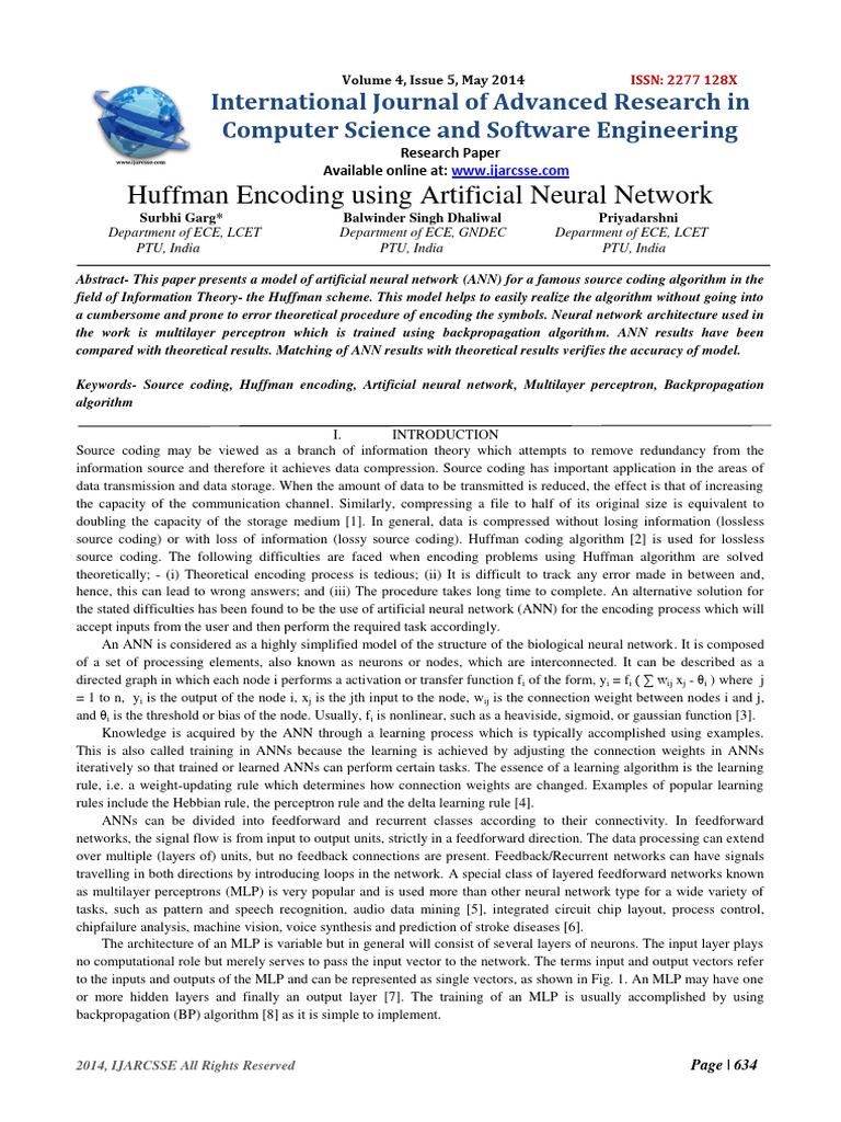 V4i5 0538 | PDF | Data Compression | Artificial Neural Network