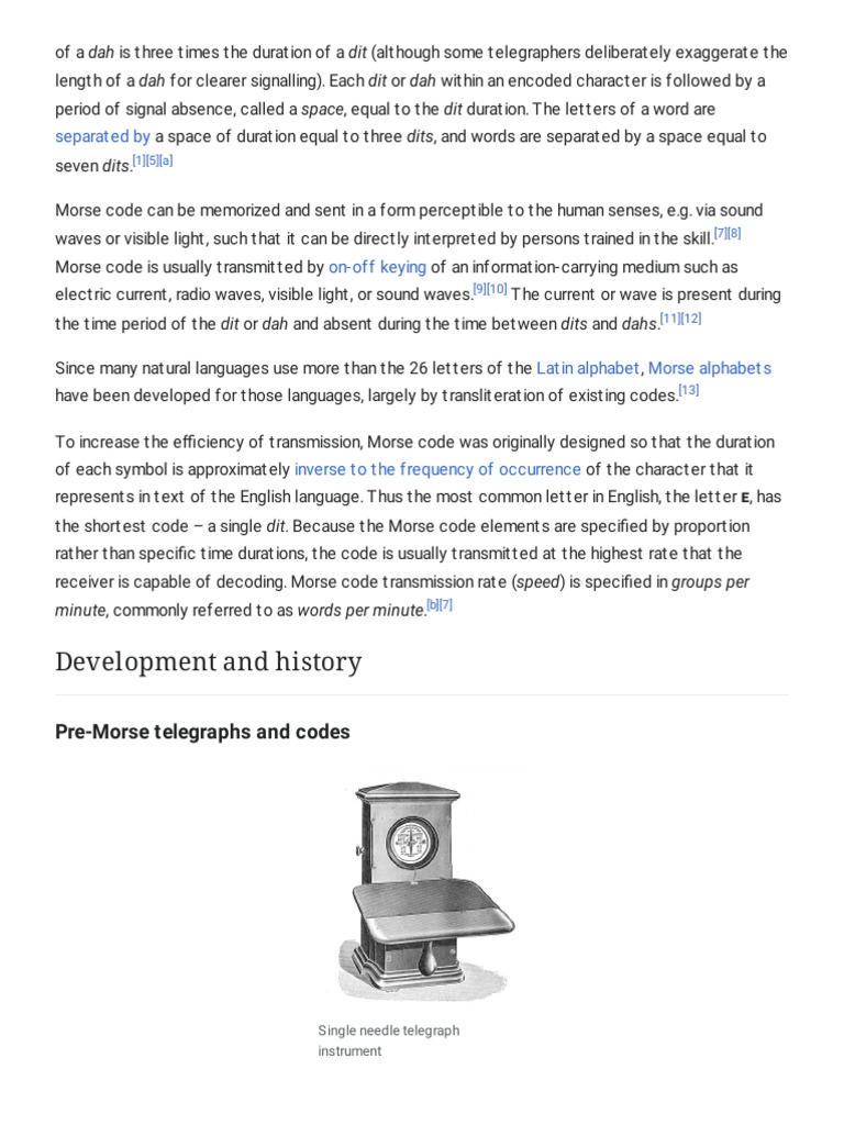 Morse Code - Wikipedia | PDF | Punctuation | Electronics