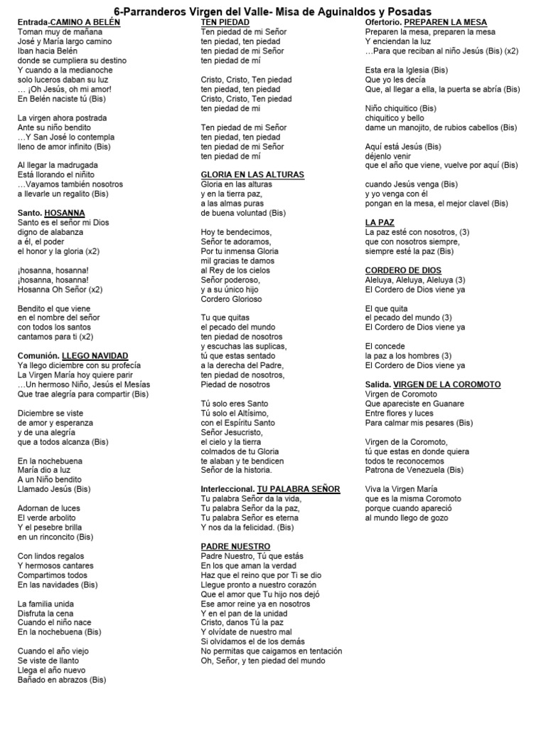 Canciones Aguinaldos 6 | PDF | María, madre de Jesús | Cordero de Dios