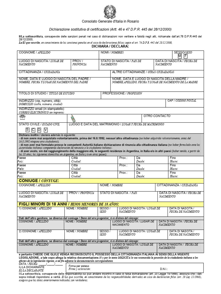 Istanza Di Riconoscimento Della Cittadinanza Italiana | PDF | Justicia | Crimen y violencia