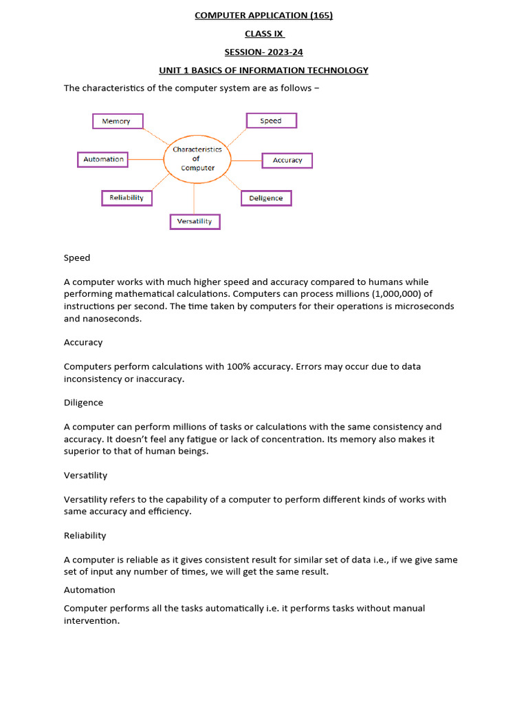 Class 9 Notes Computer Application Very Informative Hahaahwhwheh | PDF ...