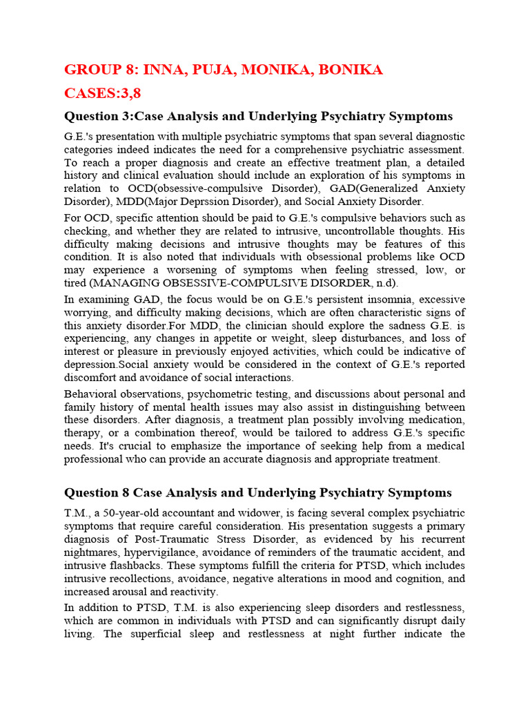 PBL.mental Health.group 8 (Копия) | PDF | Selective Serotonin Reuptake ...