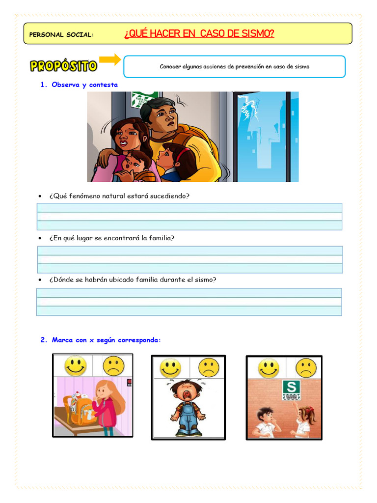 Guía Infantil: Qué Hacer en un Sismo | PDF