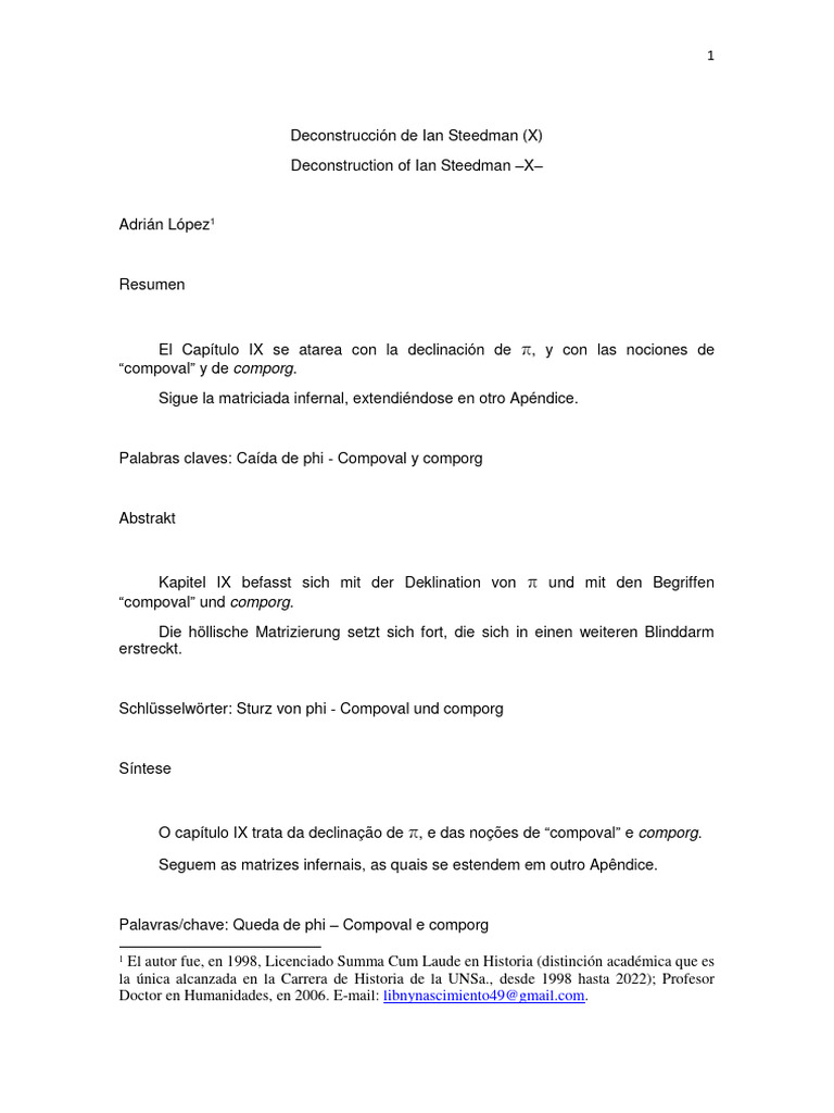 Deconstruction of Ian Steedman - X - Deconstrucción de Ian Steedman (X ...